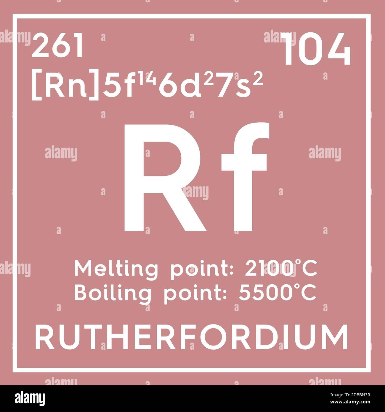 Rutherfordium. Transition metals. Chemical Element of Mendeleev's ...