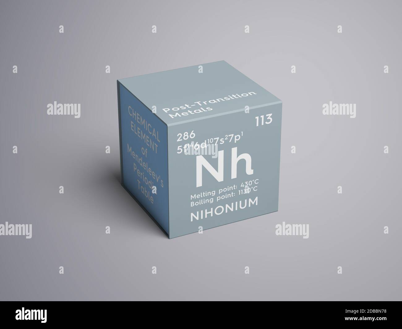 Nihonium. Post-transition metals. Chemical Element of Mendeleev's ...