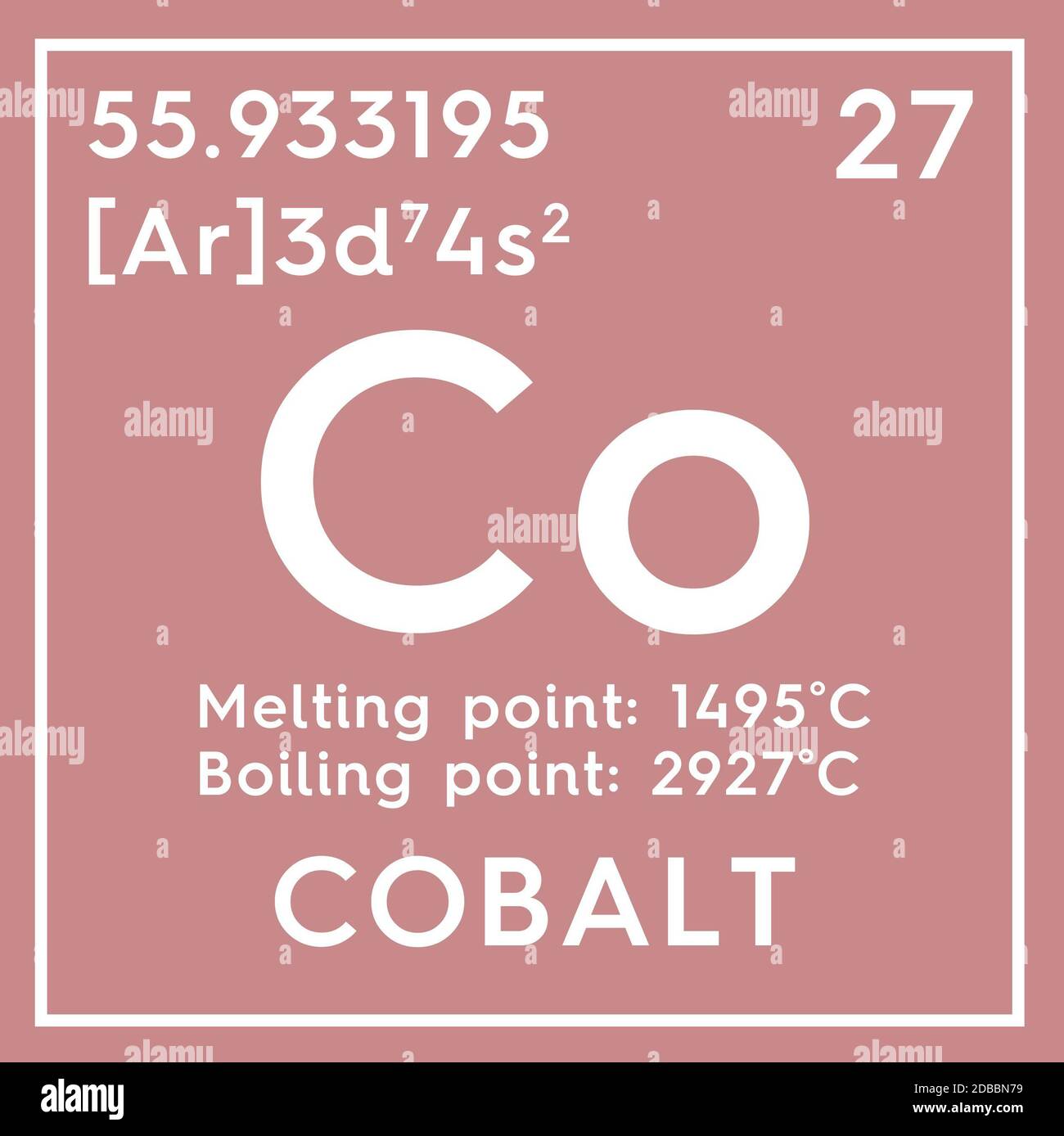 Cobalt. Transition metals. Chemical Element of Mendeleev's Periodic ...