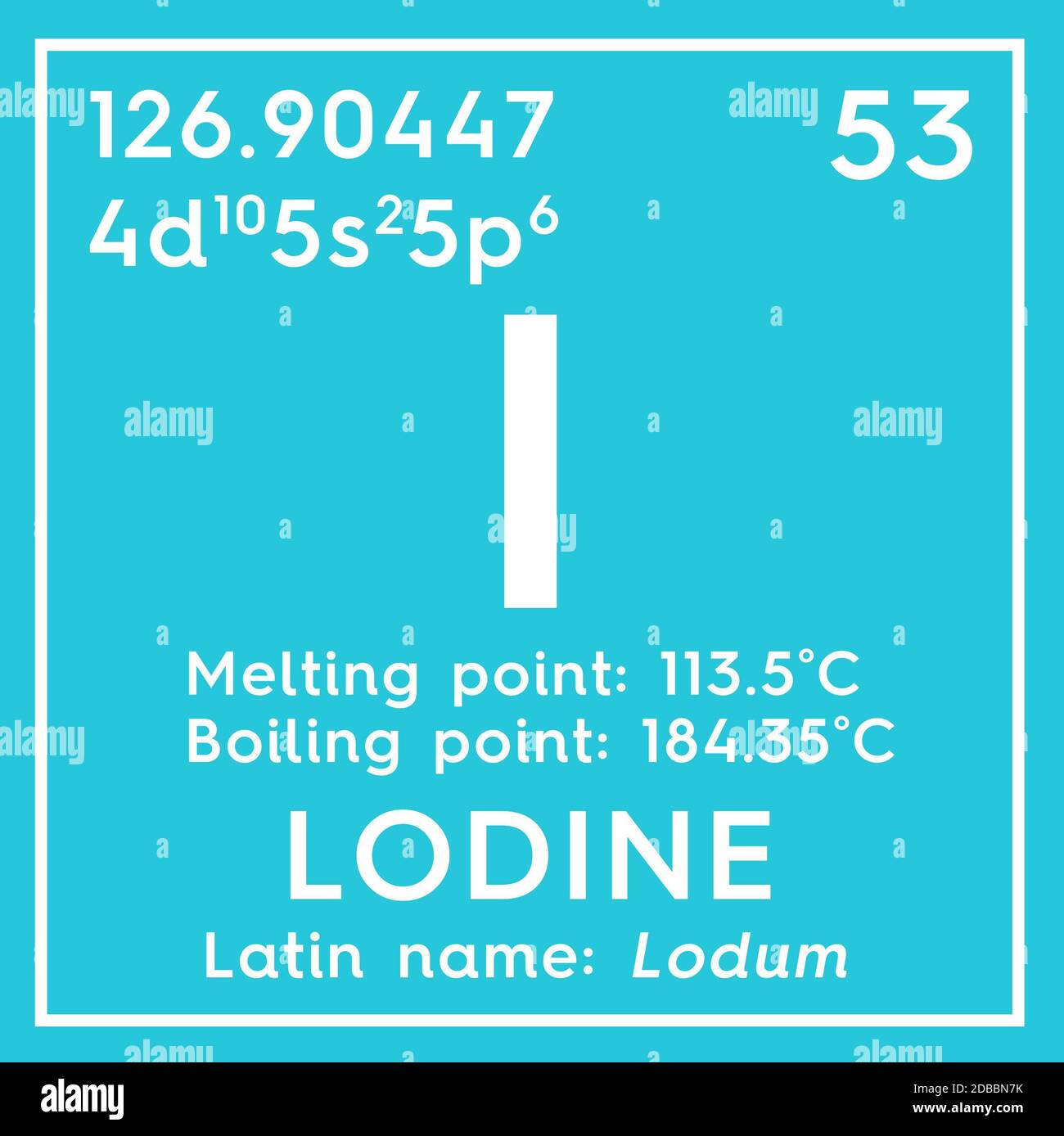 Lodine. Lodum. Halogens. Chemical Element of Mendeleev's Periodic Table ...