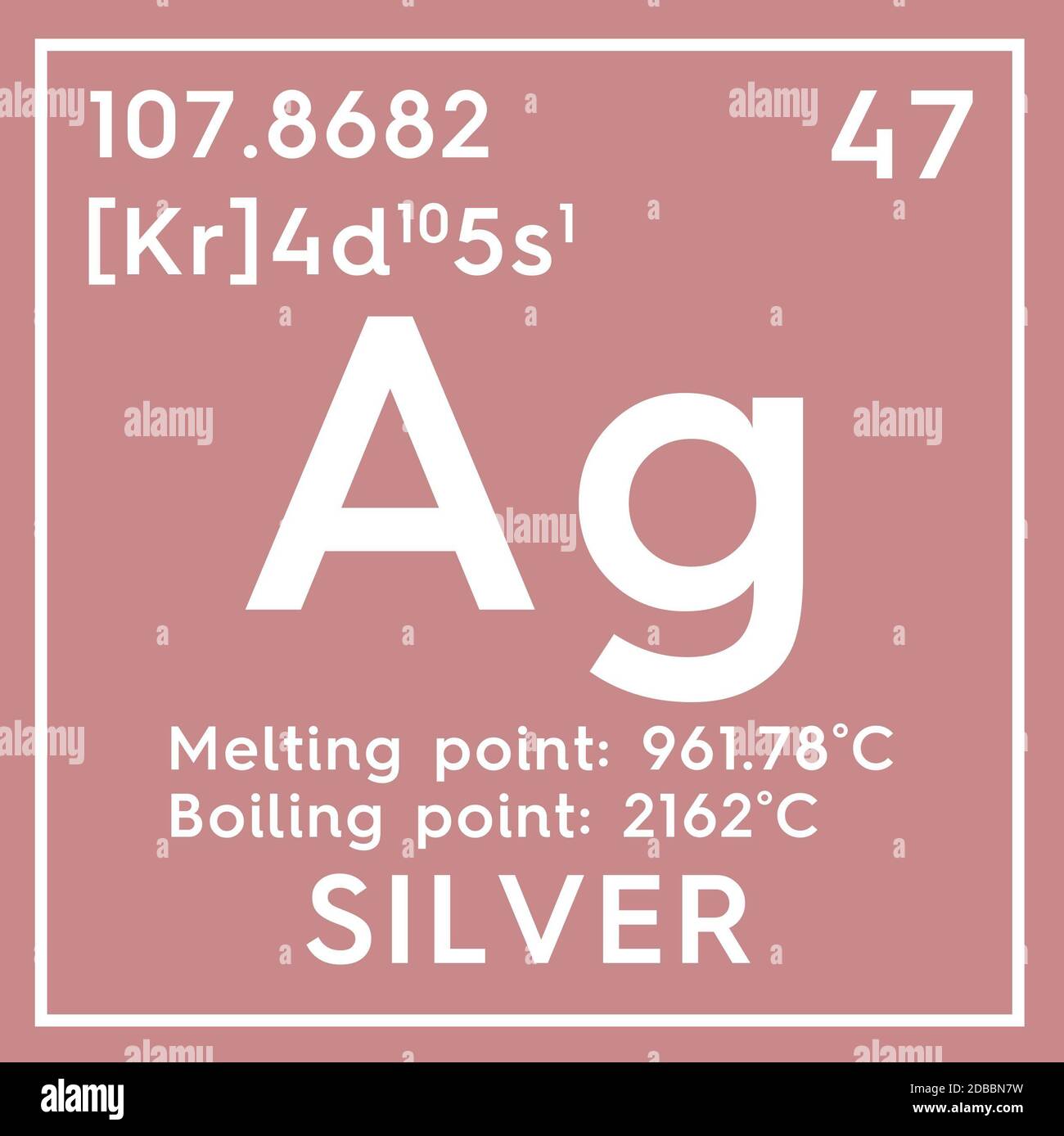 Silver. Transition metals. Chemical Element of Mendeleev's Periodic ...