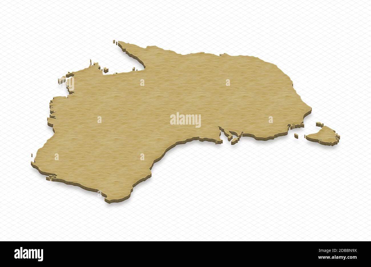 Illustration of a sand ground map of Australia on grid background ...