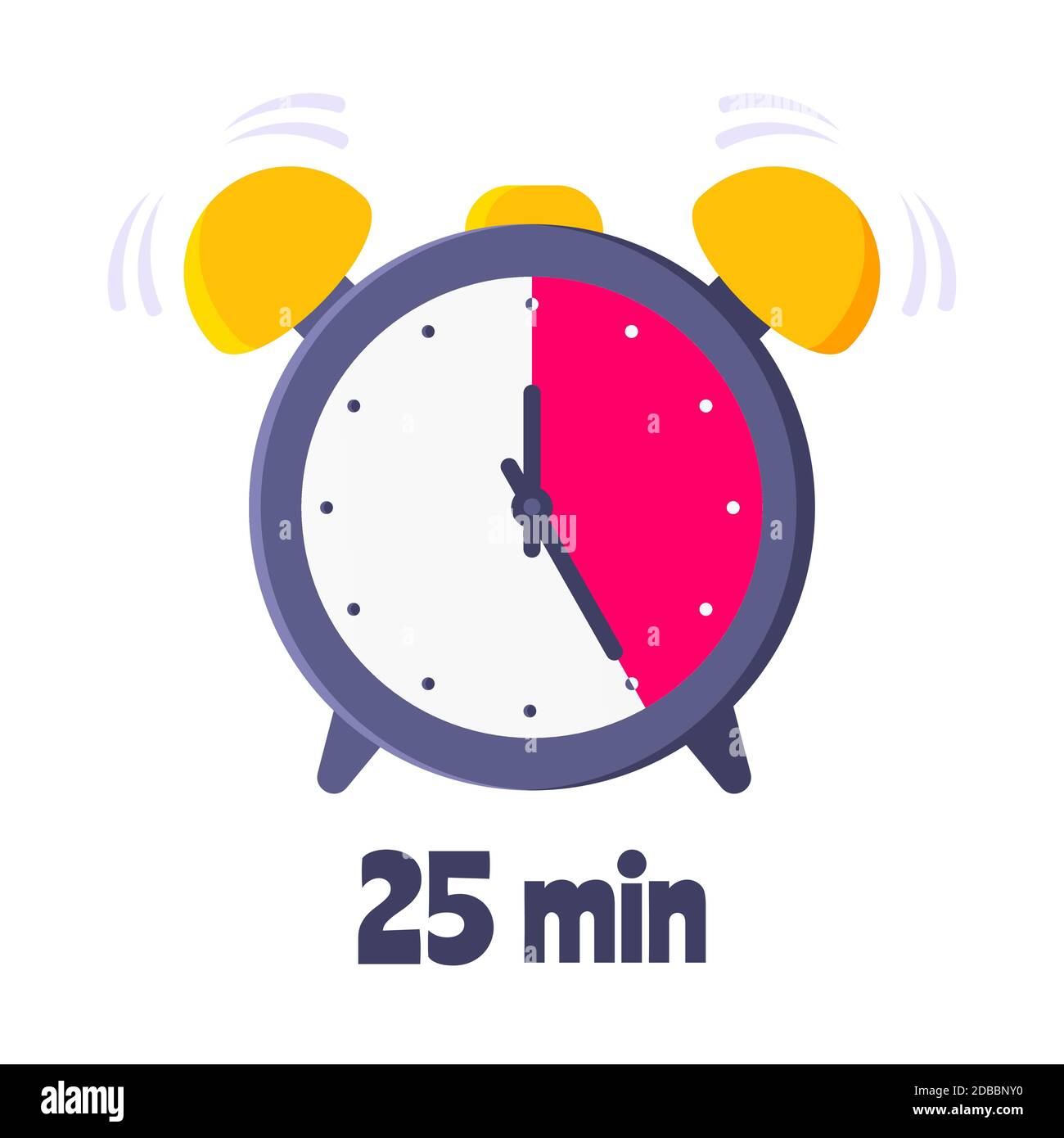 Twenty five minutes on analog clock face flat style design vector ... Twenty five minutes on analog clock face flat style design vector ...