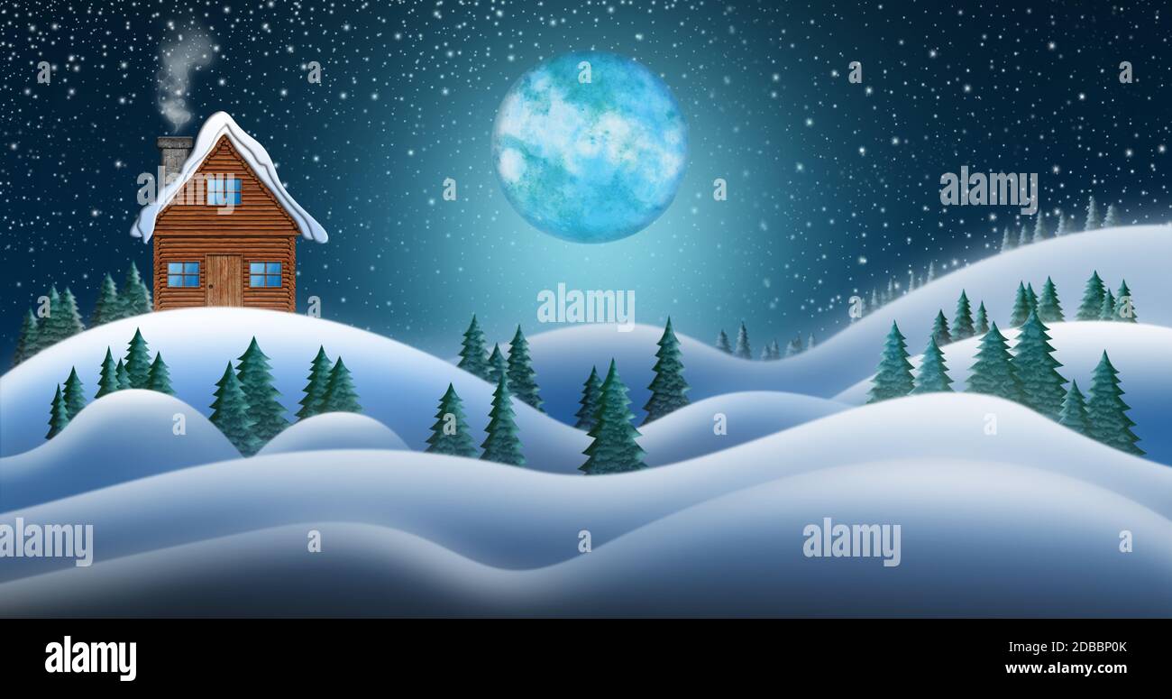 House silhouette santa clause sleigh hi-res stock photography and ...