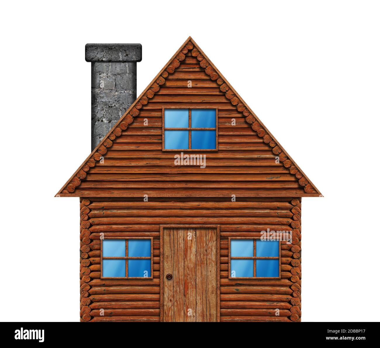 Wood Log Cabin Isolated On White Background Stock Photo - Alamy
