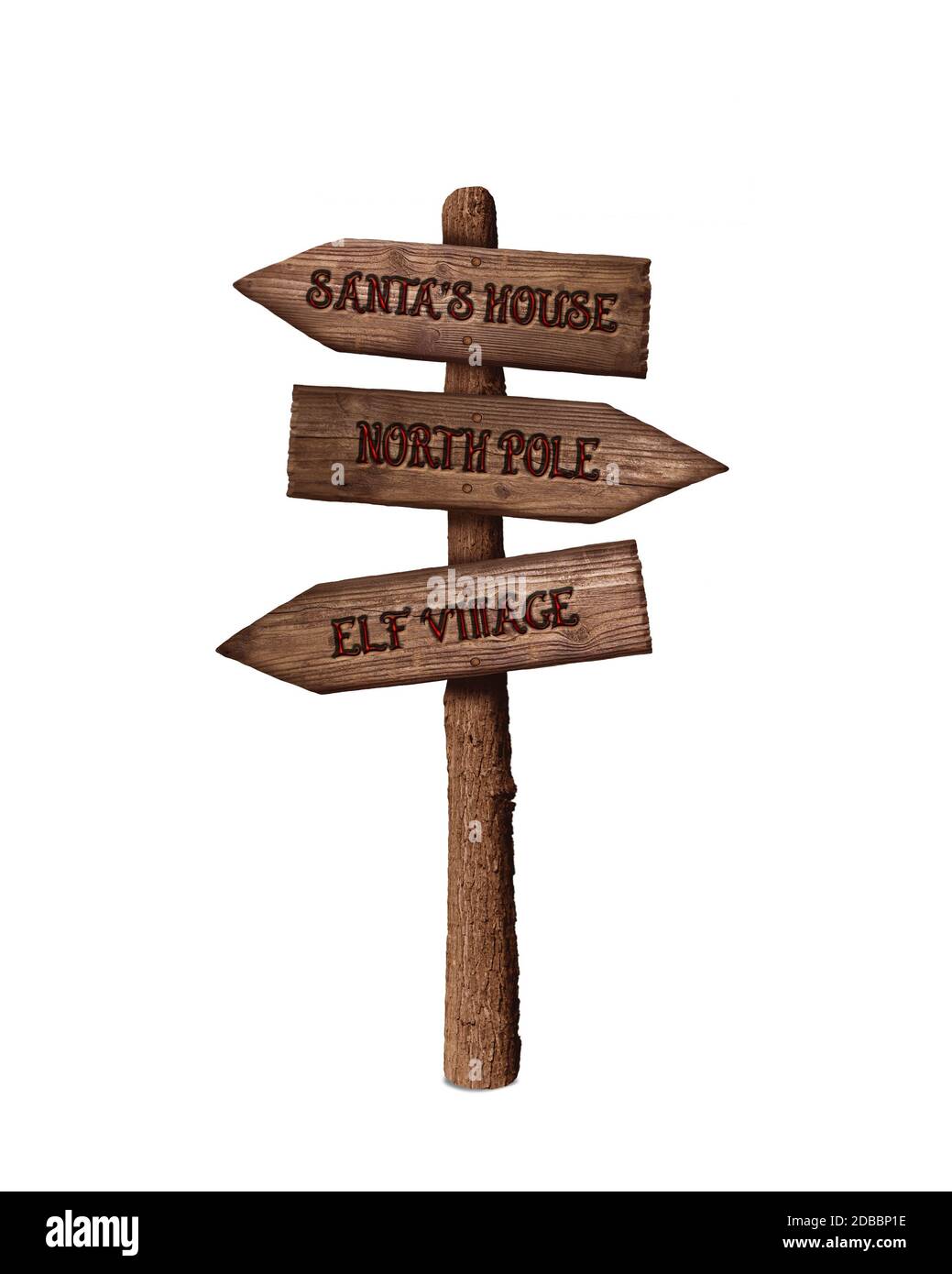 Arrow Sign Showing the Way to Santa's House and North Pole Isolated On ...