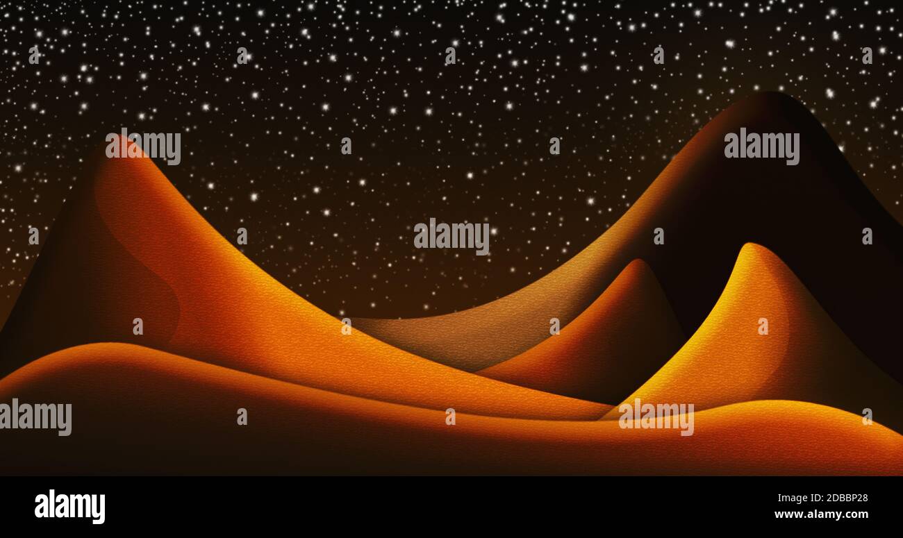 Christmas Nativity Scene Of Judaean Desert in the Night With Starry Sky ...