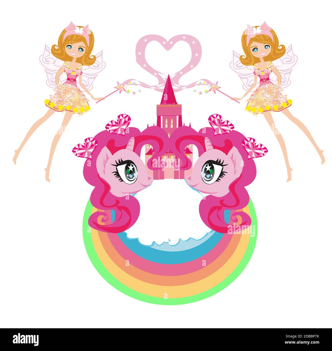 Cute unicorn fairy tale princess castle hi-res stock photography and ...