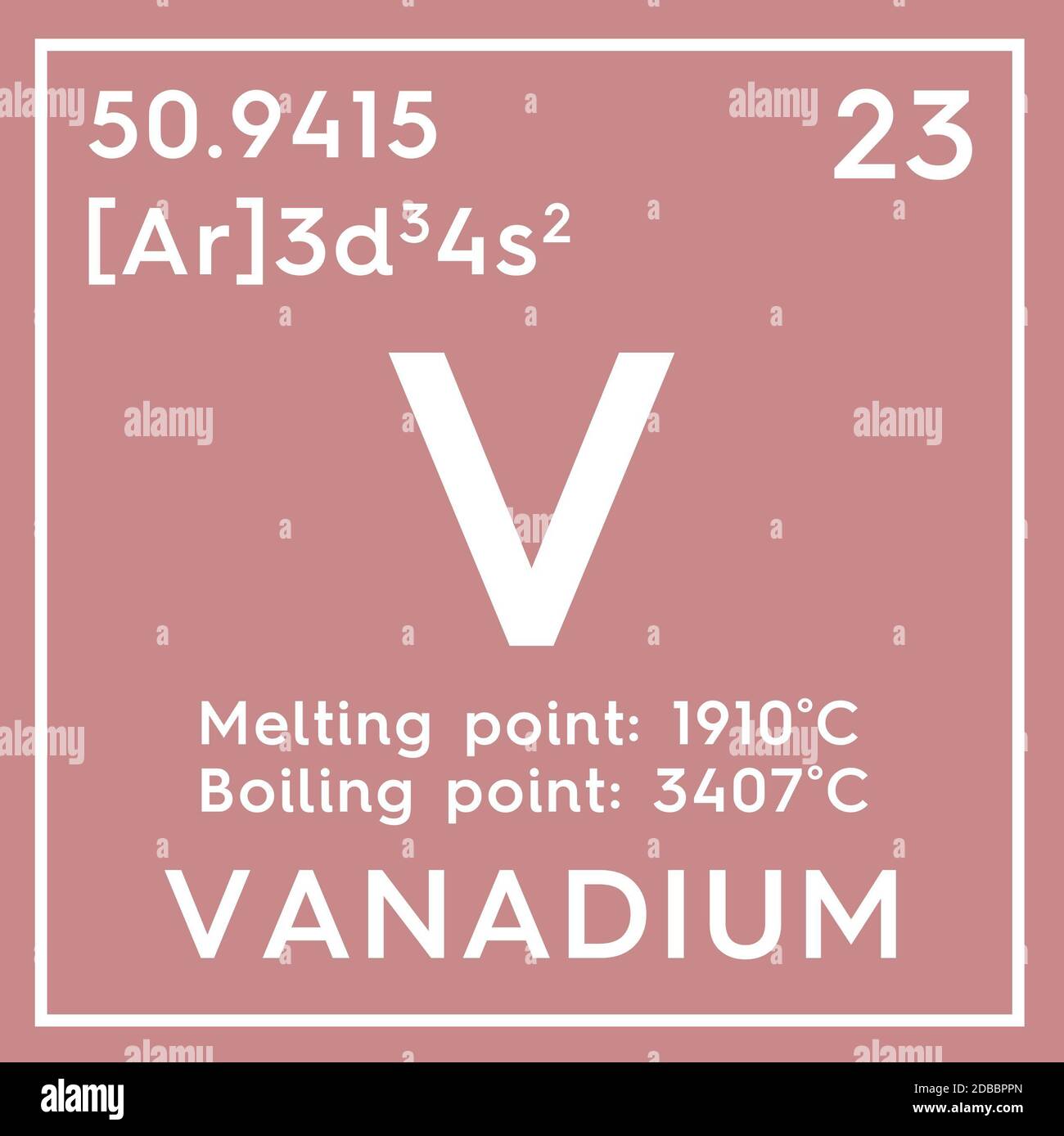 Vanadium. Transition metals. Chemical Element of Mendeleev's Periodic ...
