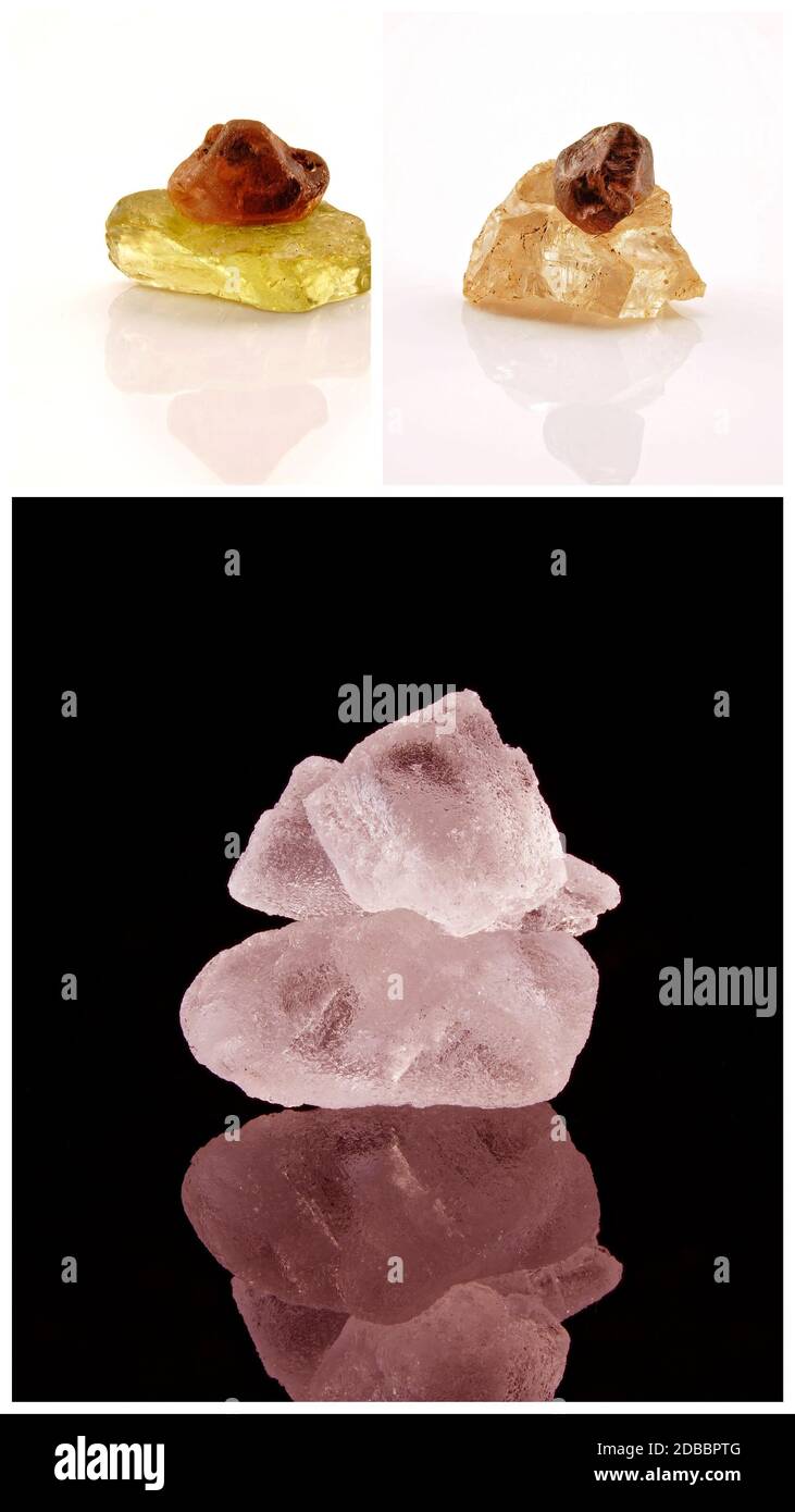 Collage of crystals of gemstones and salt Stock Photo - Alamy