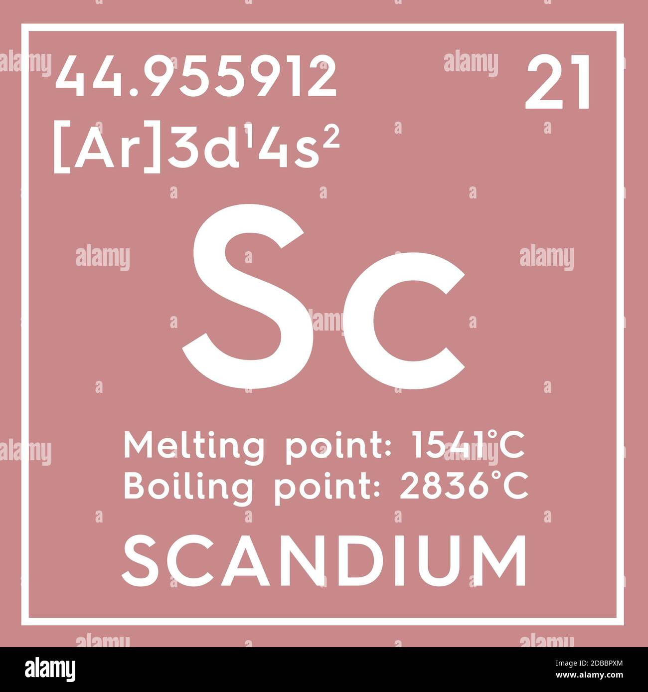 Scandium. Transition metals. Chemical Element of Mendeleev's Periodic ...