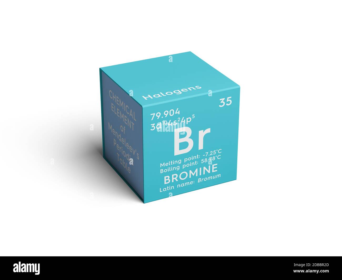 Bromine. Bromum. Halogens. Chemical Element of Mendeleev's Periodic ...