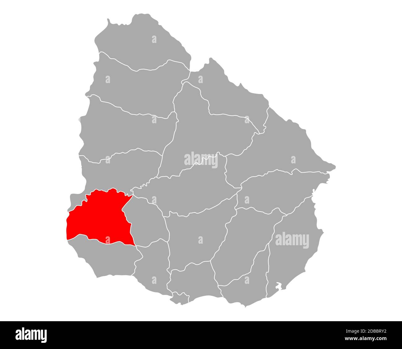 Map of Soriano in Uruguay Stock Photo - Alamy