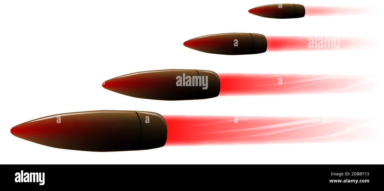 Four riffle bullets speeding towards their target Stock Photo - Alamy