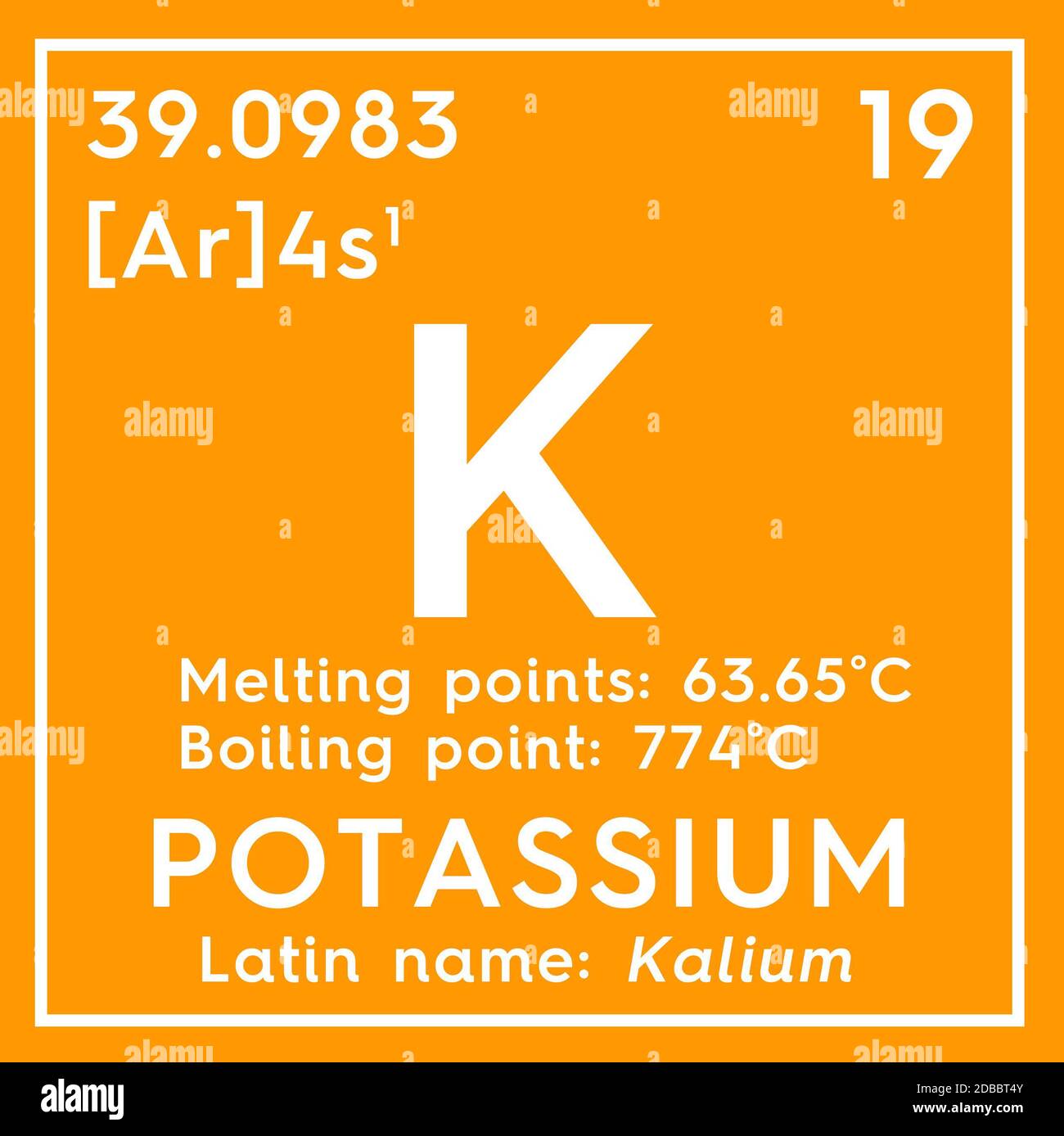 Potassium. Kalium. Alkali metals. Chemical Element of Mendeleev's ...