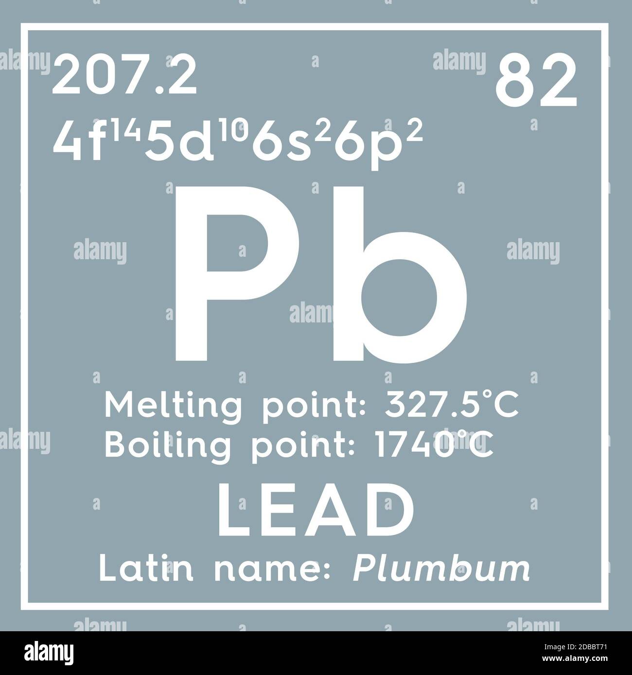 Lead. Plumbum. Post-transition metals. Chemical Element of Mendeleev's ...