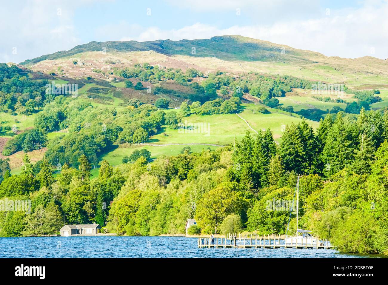 Windermere boat house and Jetty Lake District Stock Photo - Alamy