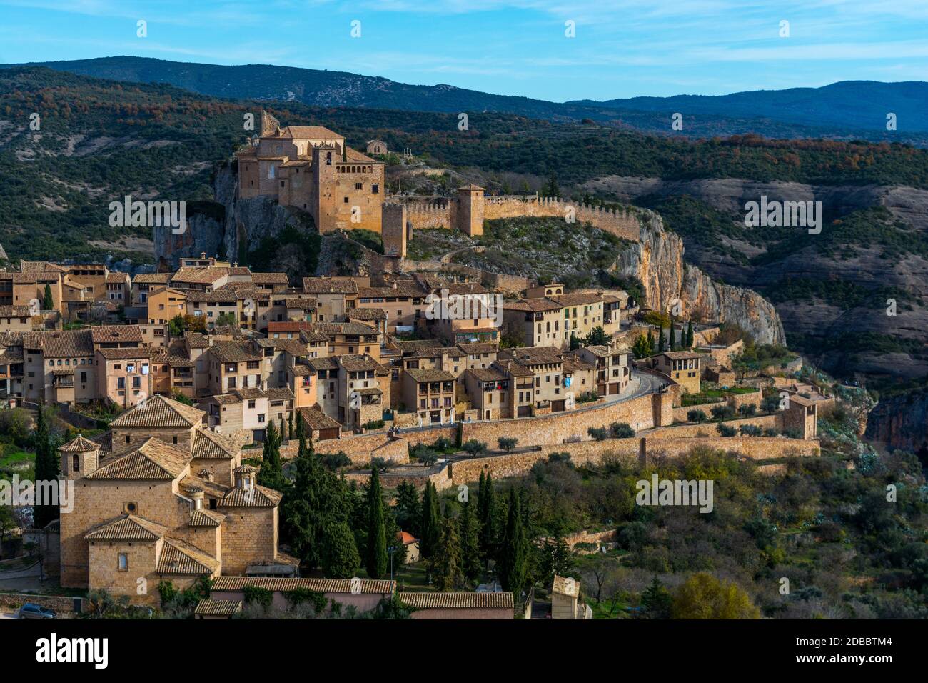A landscape of Alquezar in Spain Stock Photo - Alamy