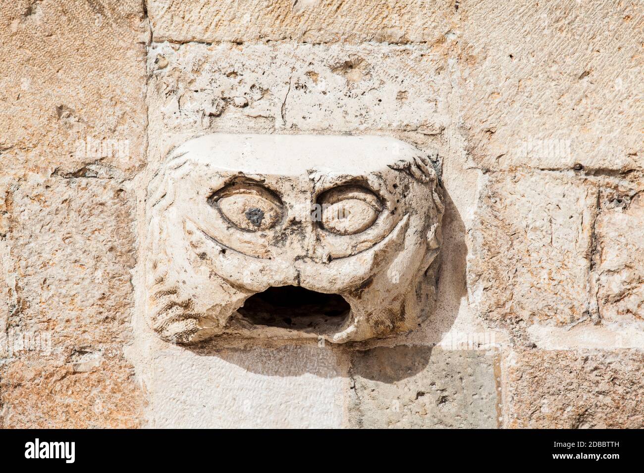 Dubrovnik Maskeron a Gargoyle head located next to the entrance to the ...