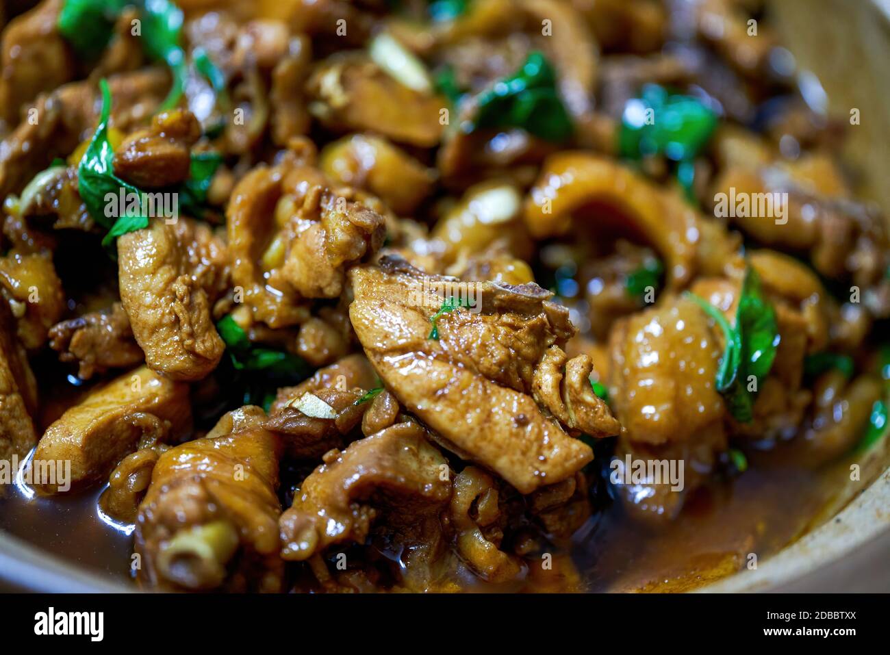Three-cup chicken with nine-story pagoda, a famous Taiwanese dish Stock ...