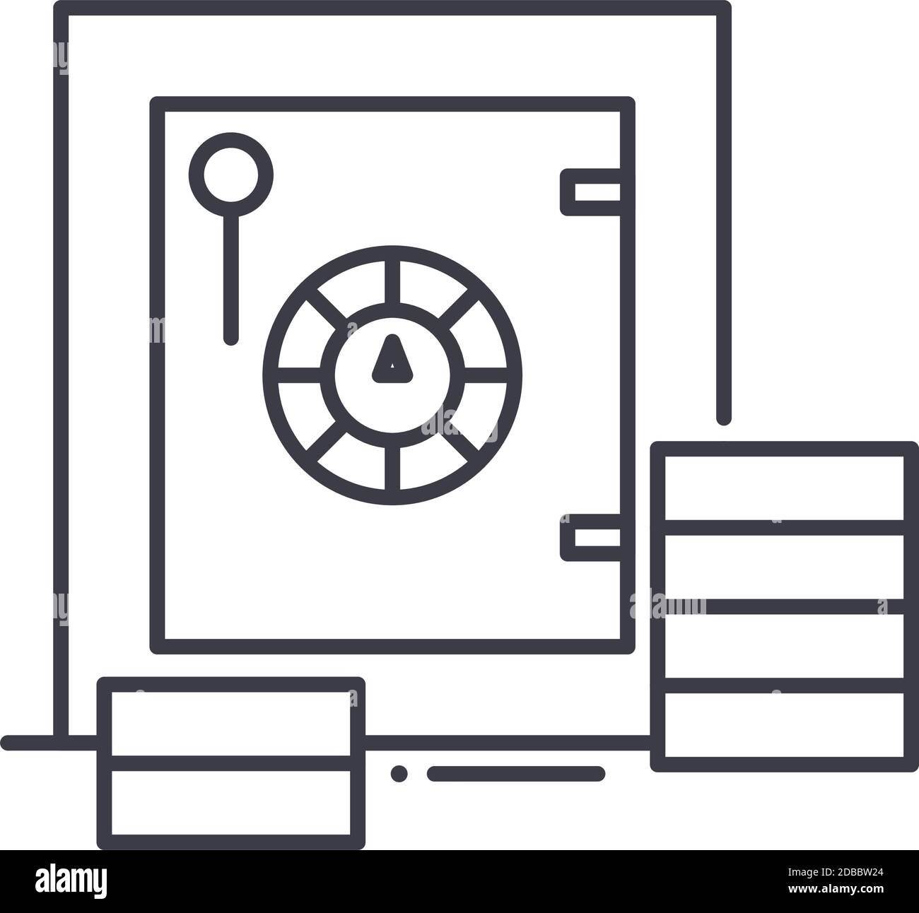 Safe box deposit icon, linear isolated illustration, thin line vector ...