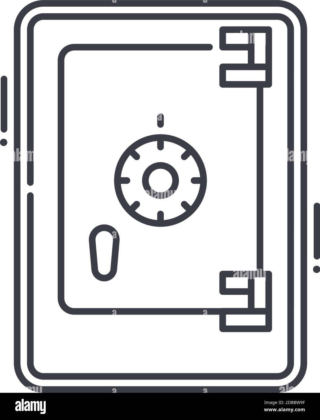 Safe box deposit concept icon, linear isolated illustration, thin line ...
