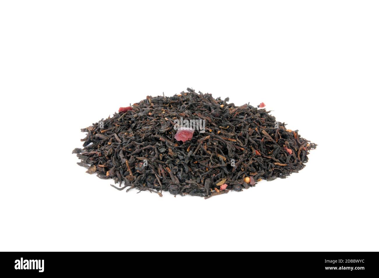 A mound of whole leaf, organic black pomegranate tea Stock Photo - Alamy