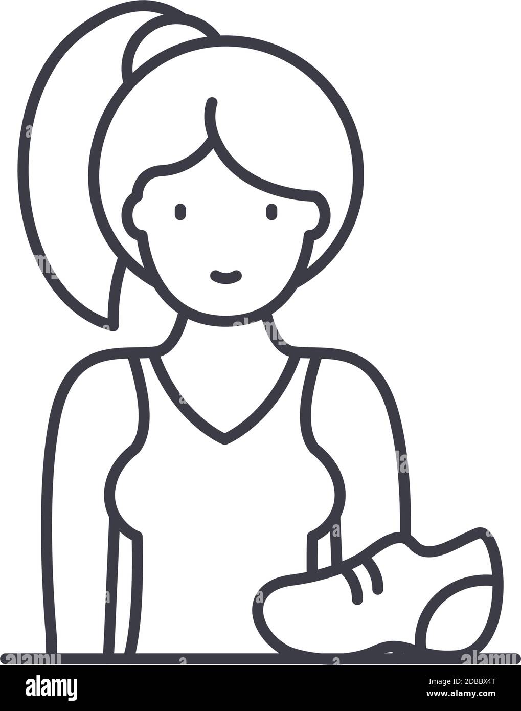 Running woman icon, linear isolated illustration, thin line vector, web ...