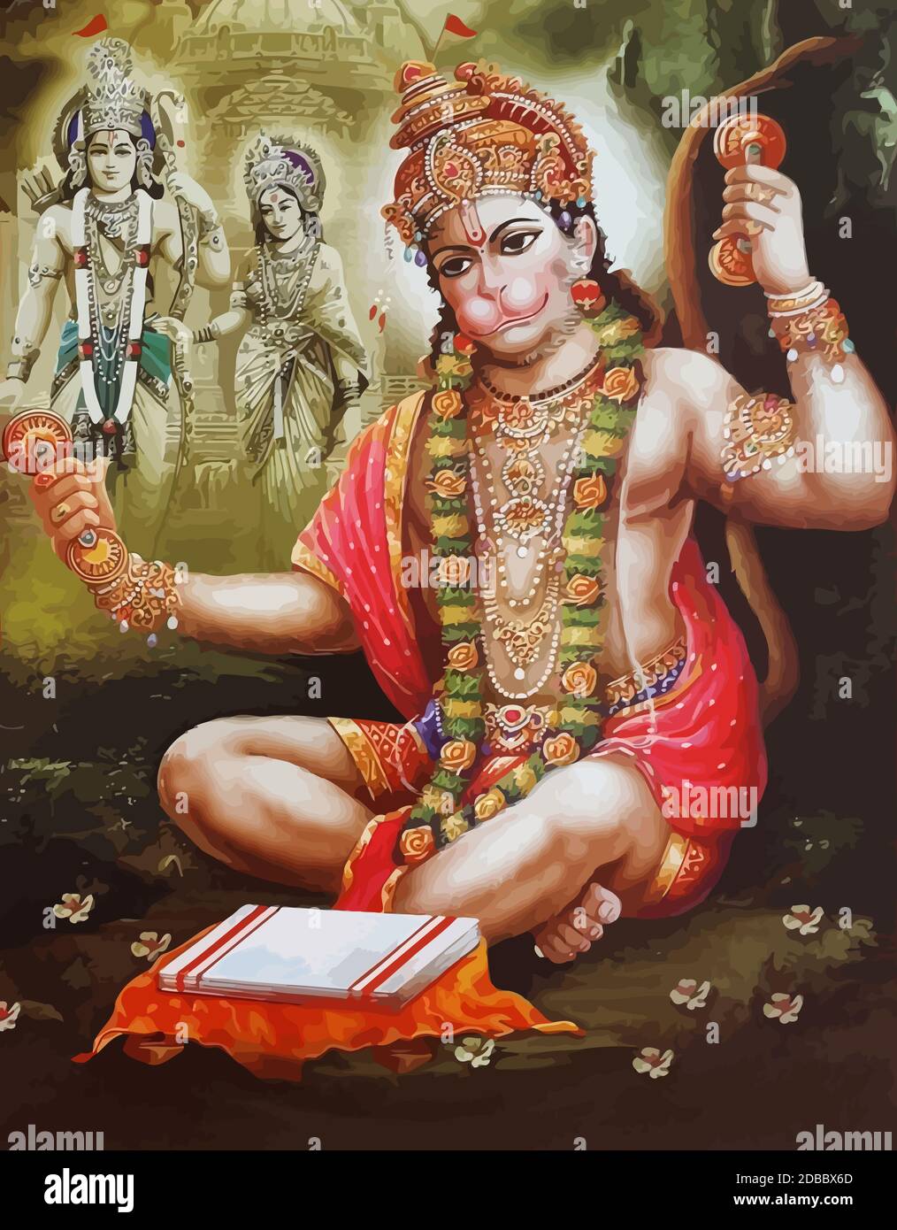 god monkey hanuman indian holy faith asia illustration Stock Photo - Alamy