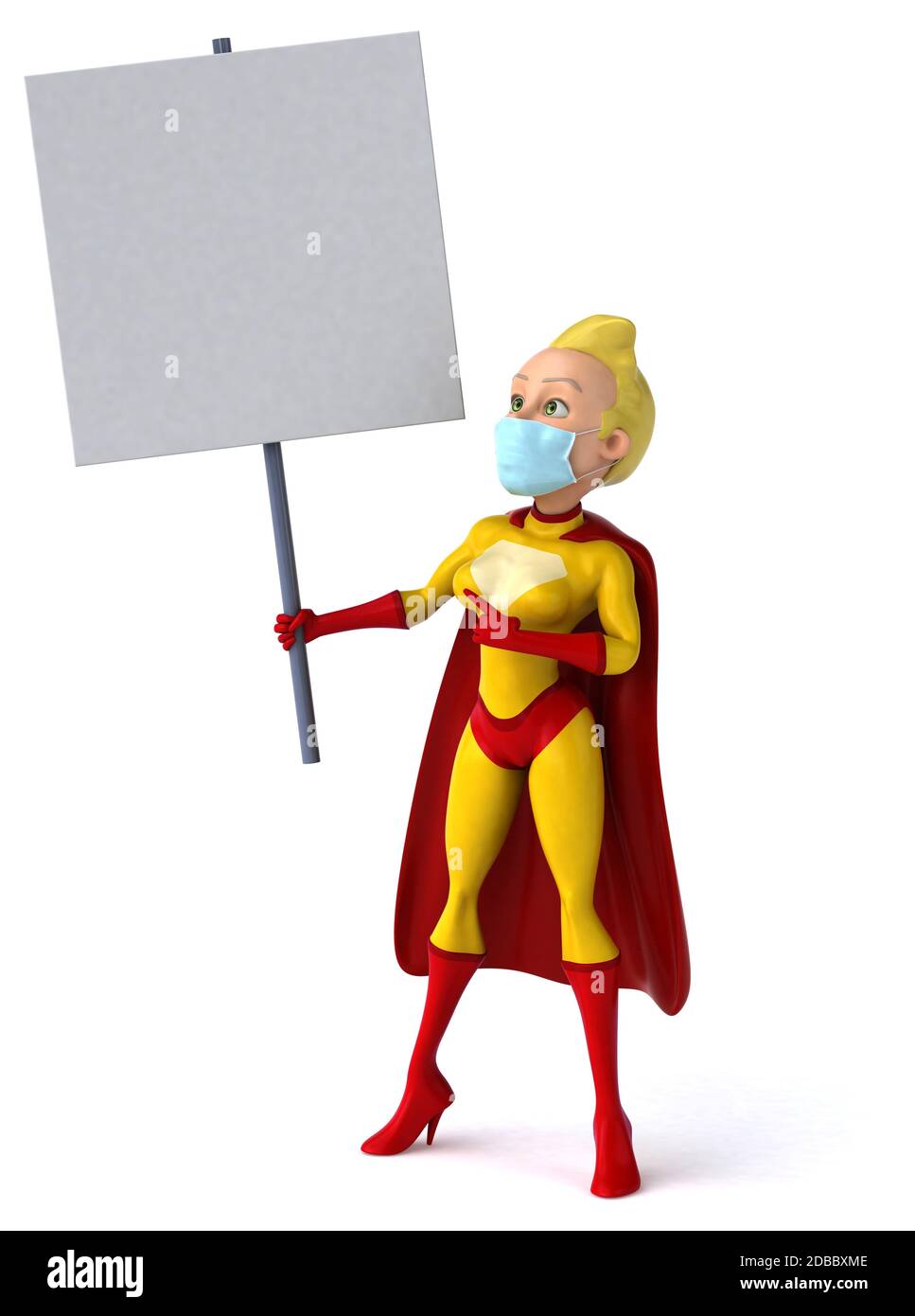 3D Illustration of a superhero with a mask Stock Photo - Alamy