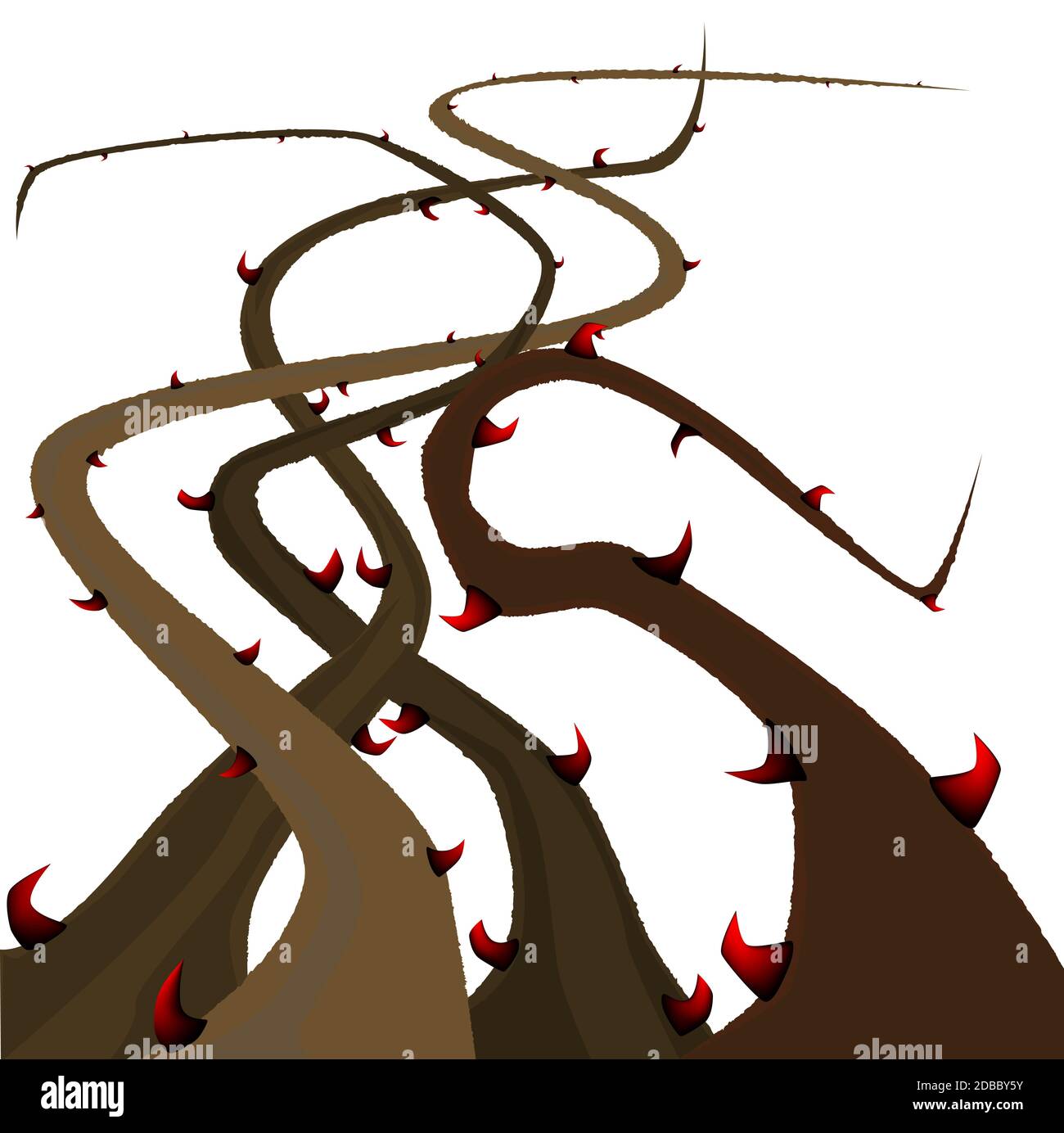 Thorns and briers growing and tangling upwards Stock Photo - Alamy