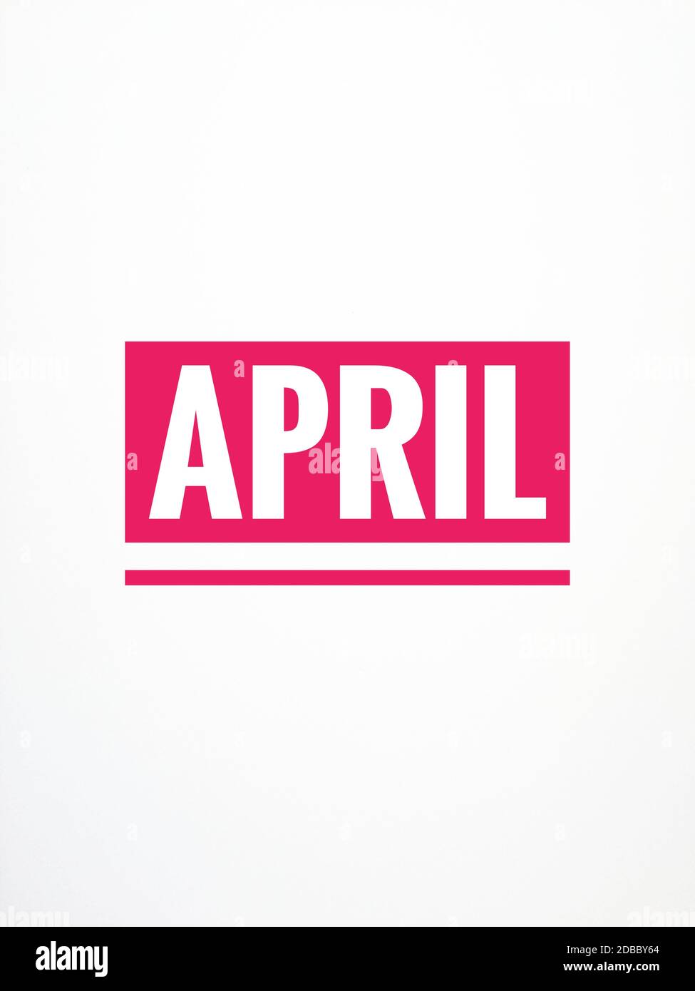 APRIL text on white background Stock Photo - Alamy