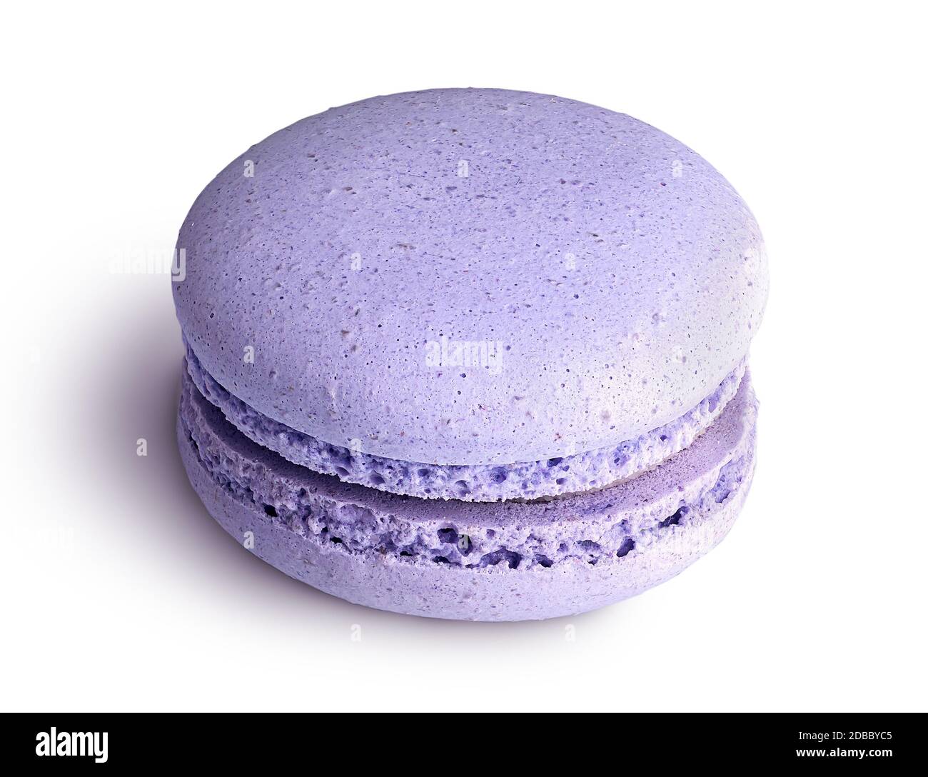 One purple macaroon angled view isolated on a white background Stock ...