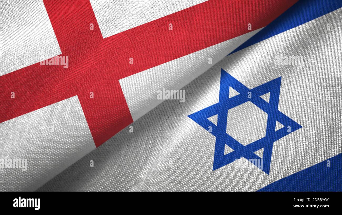 England and Israel two flags textile cloth, fabric texture Stock Photo ...