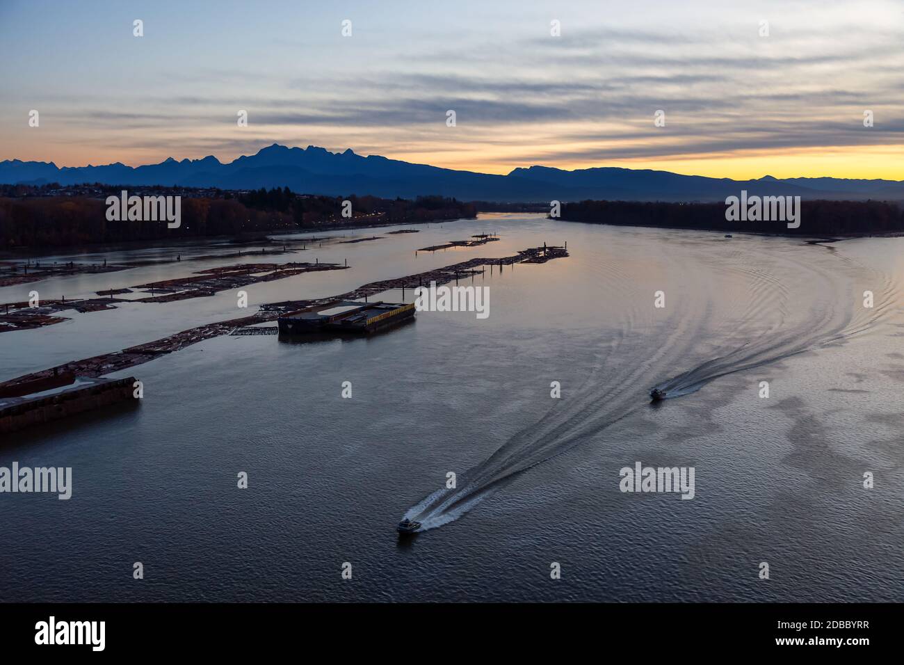 Aerial Panoramic View of Fraser River Stock Photo - Alamy
