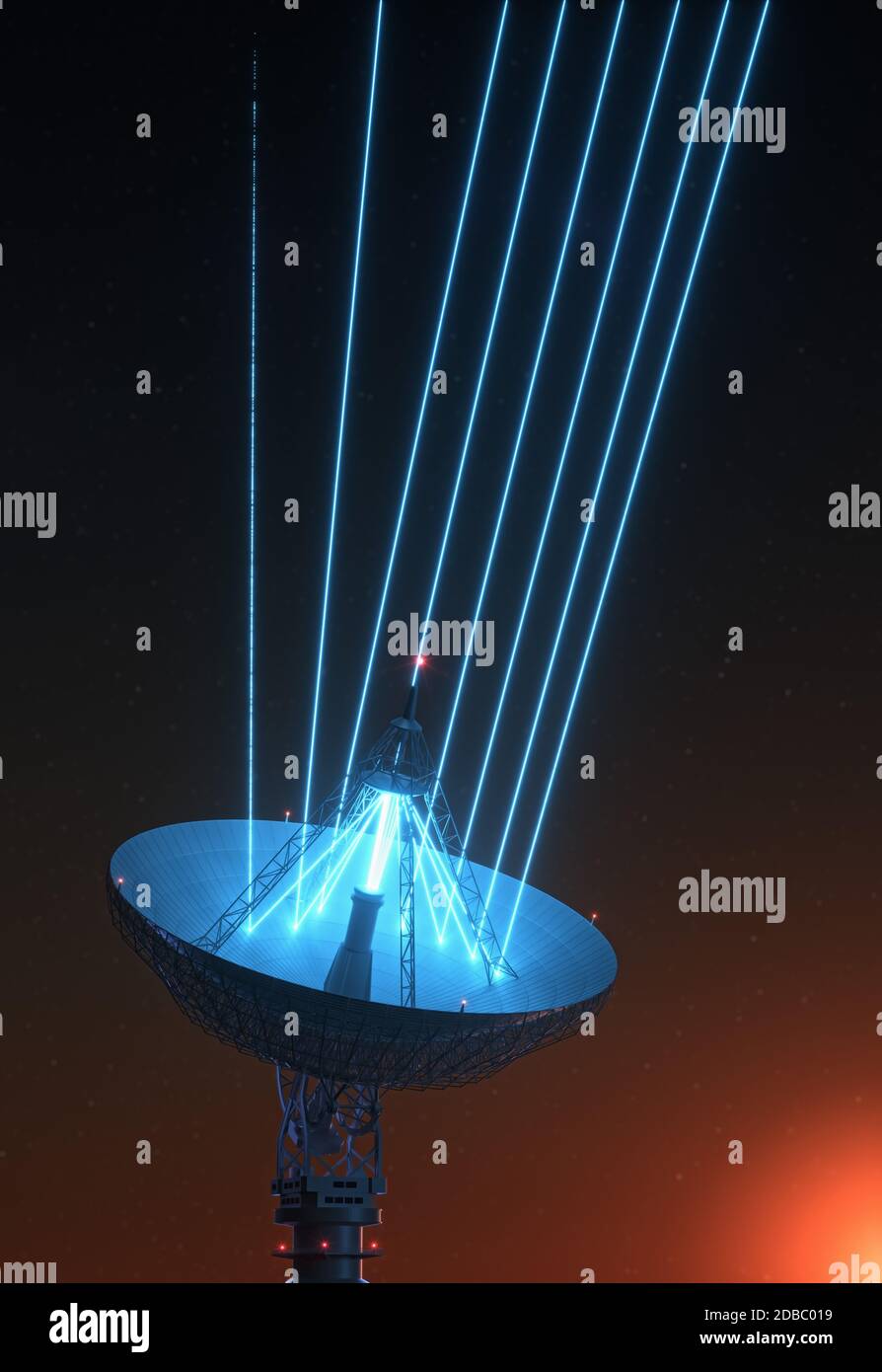 Huge satellite antenna dish for communication and signal reception out ...