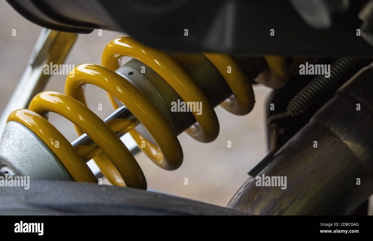 Motorbike rear suspension hi-res stock photography and images - Alamy
