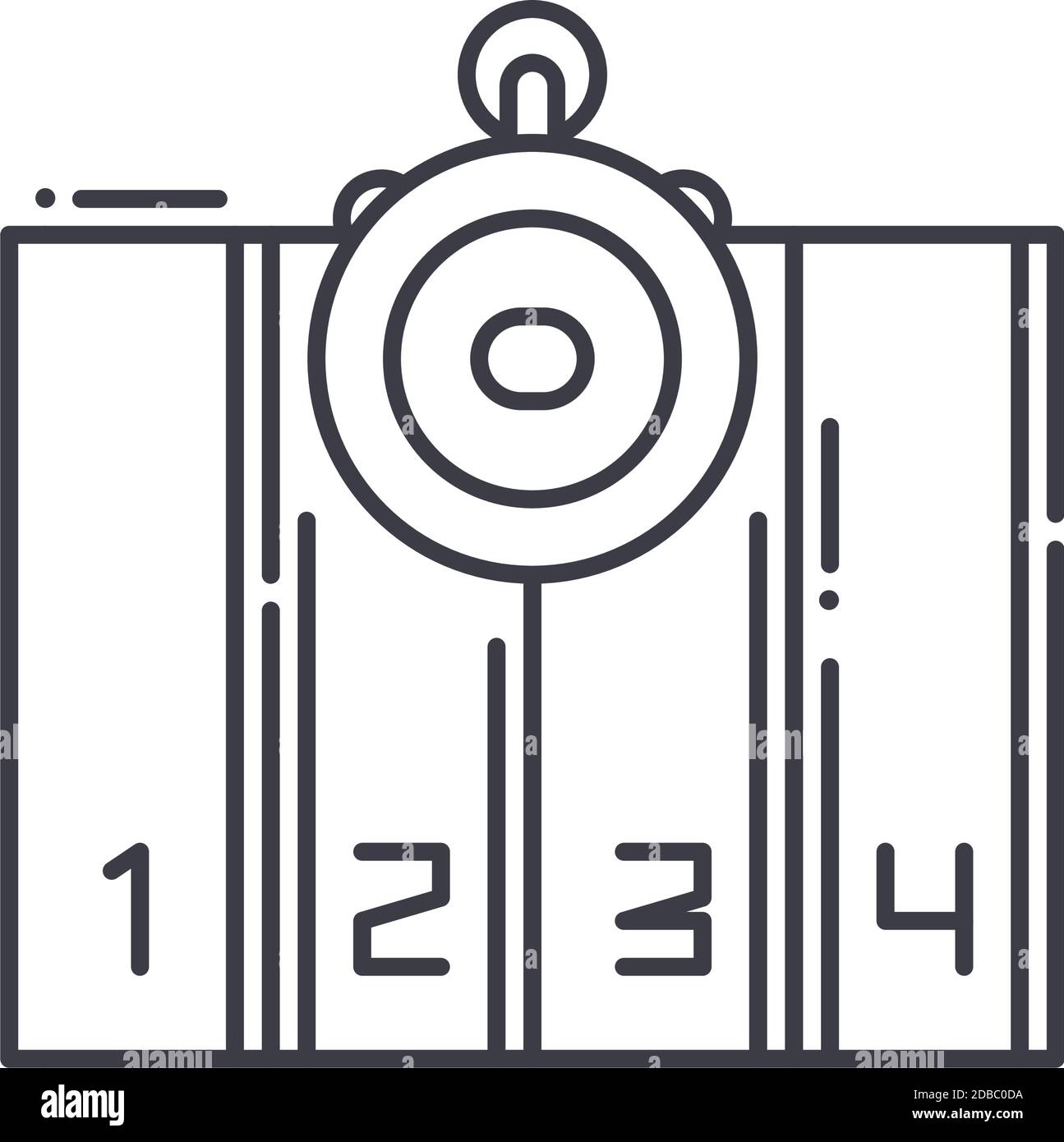 Running track icon, linear isolated illustration, thin line vector, web ...