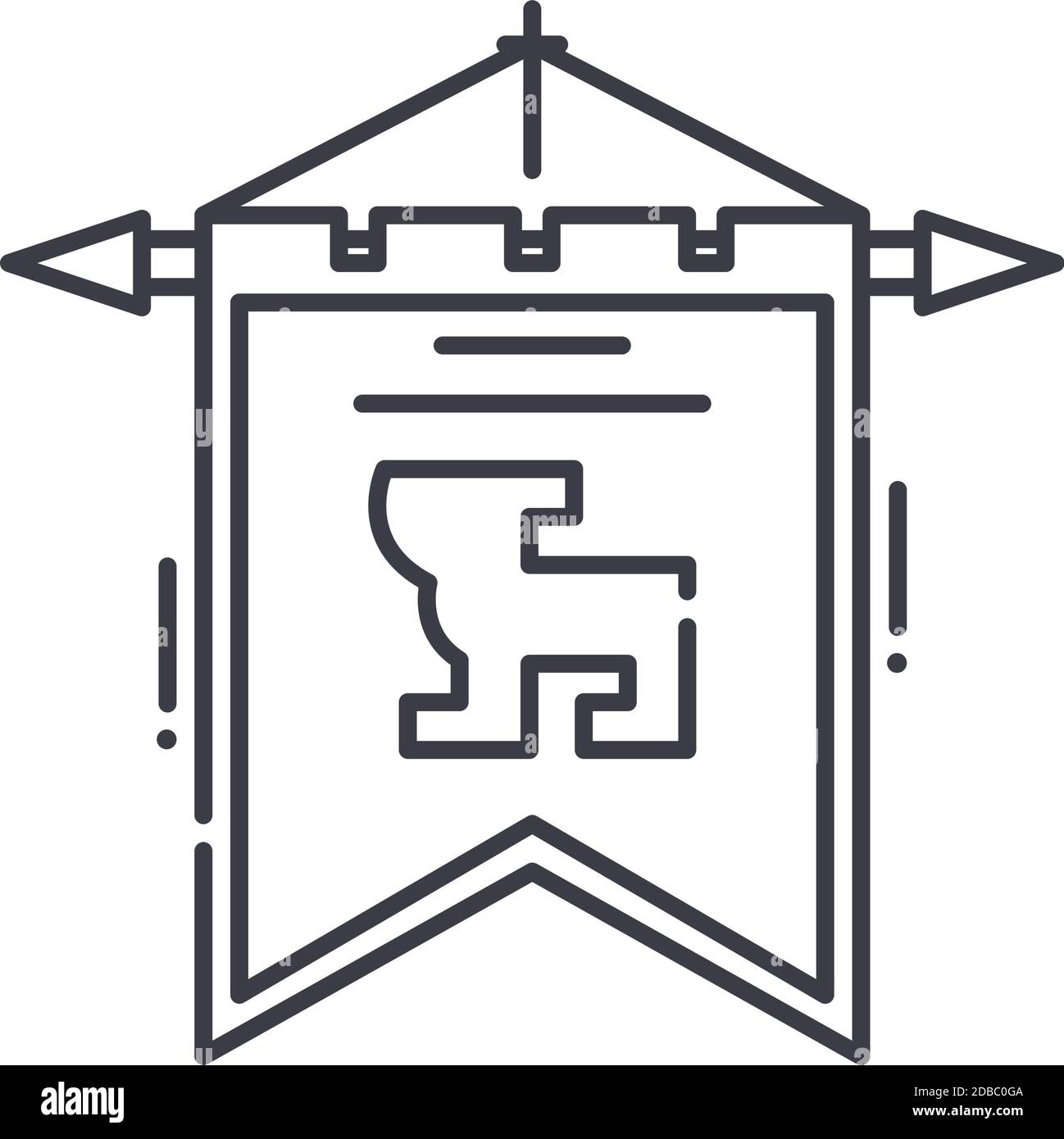 Royal flag icon, linear isolated illustration, thin line vector, web ...