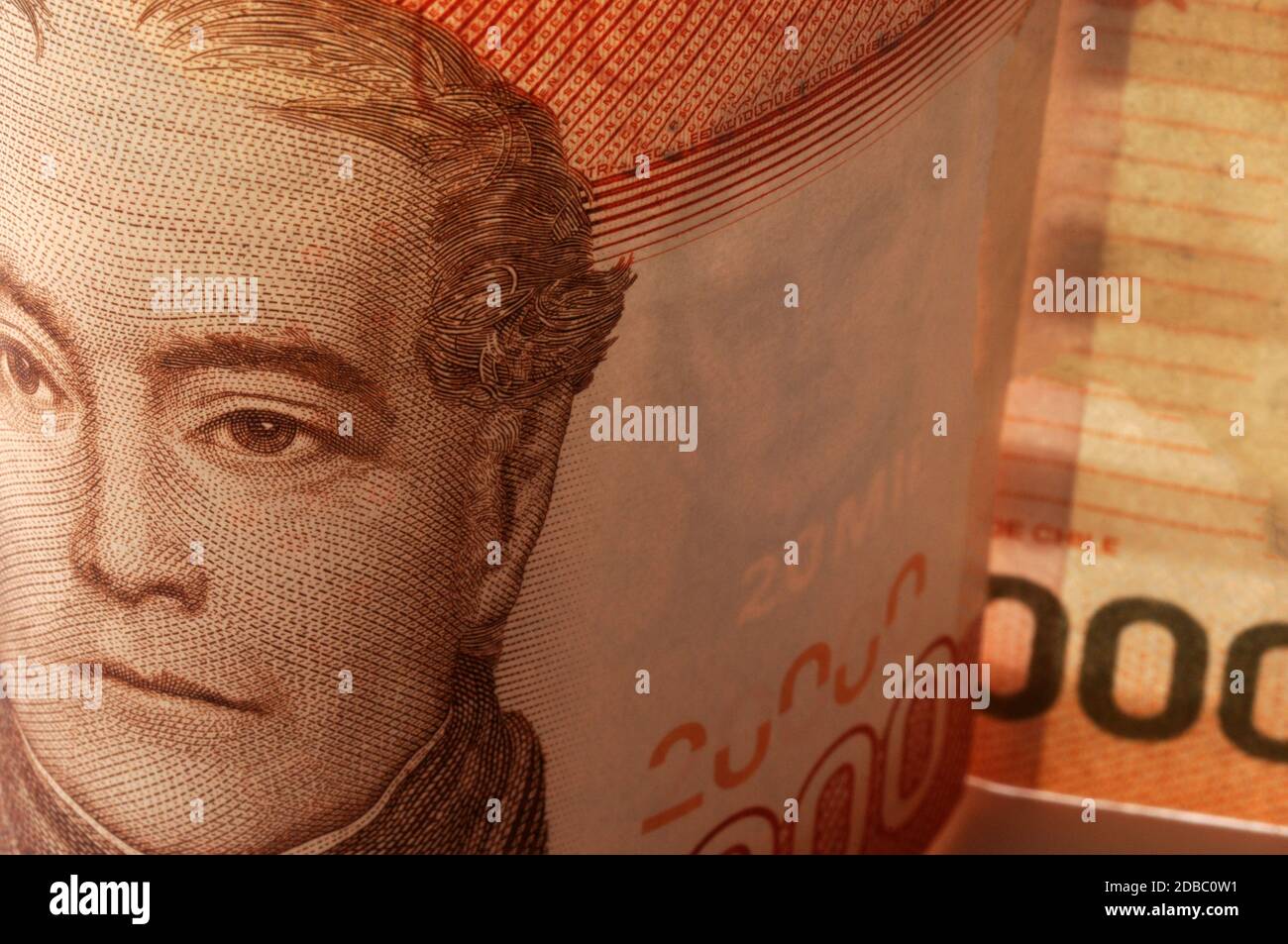 Chilean banknotes chile money hi-res stock photography and images - Alamy
