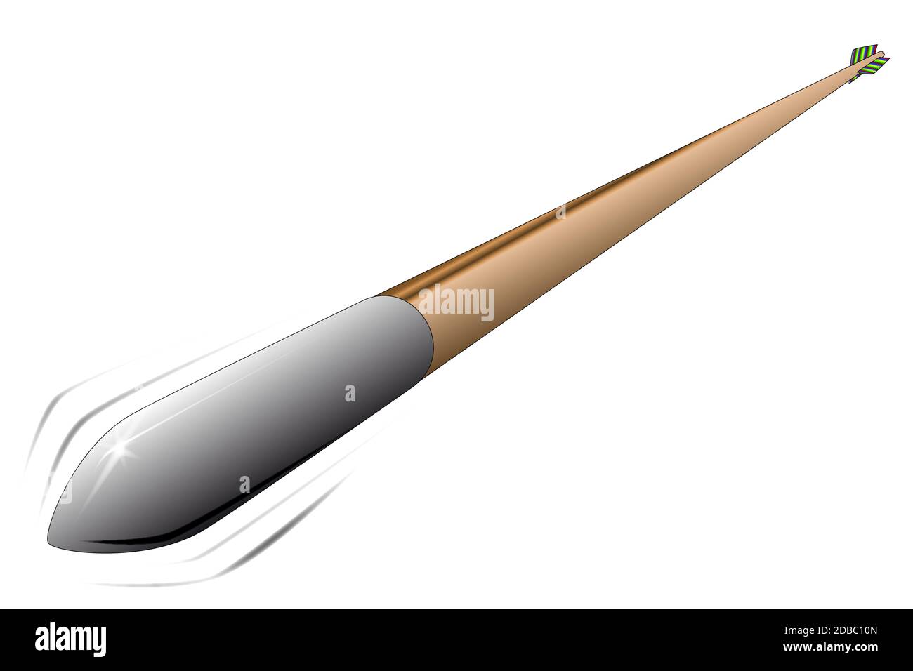 A arrow in flight isolatted on a white background Stock Photo - Alamy