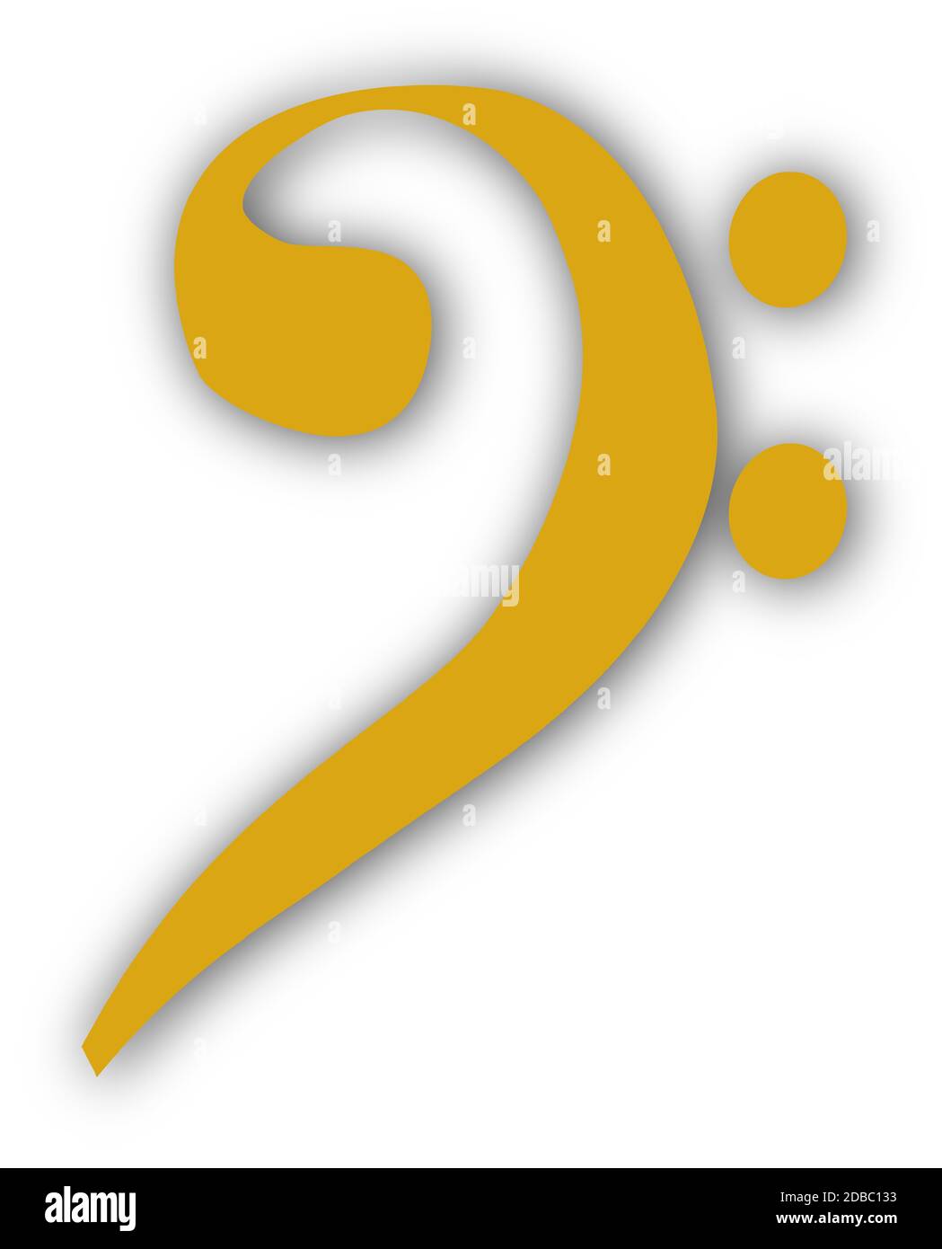 A musical bass clef isolated on white Stock Photo - Alamy