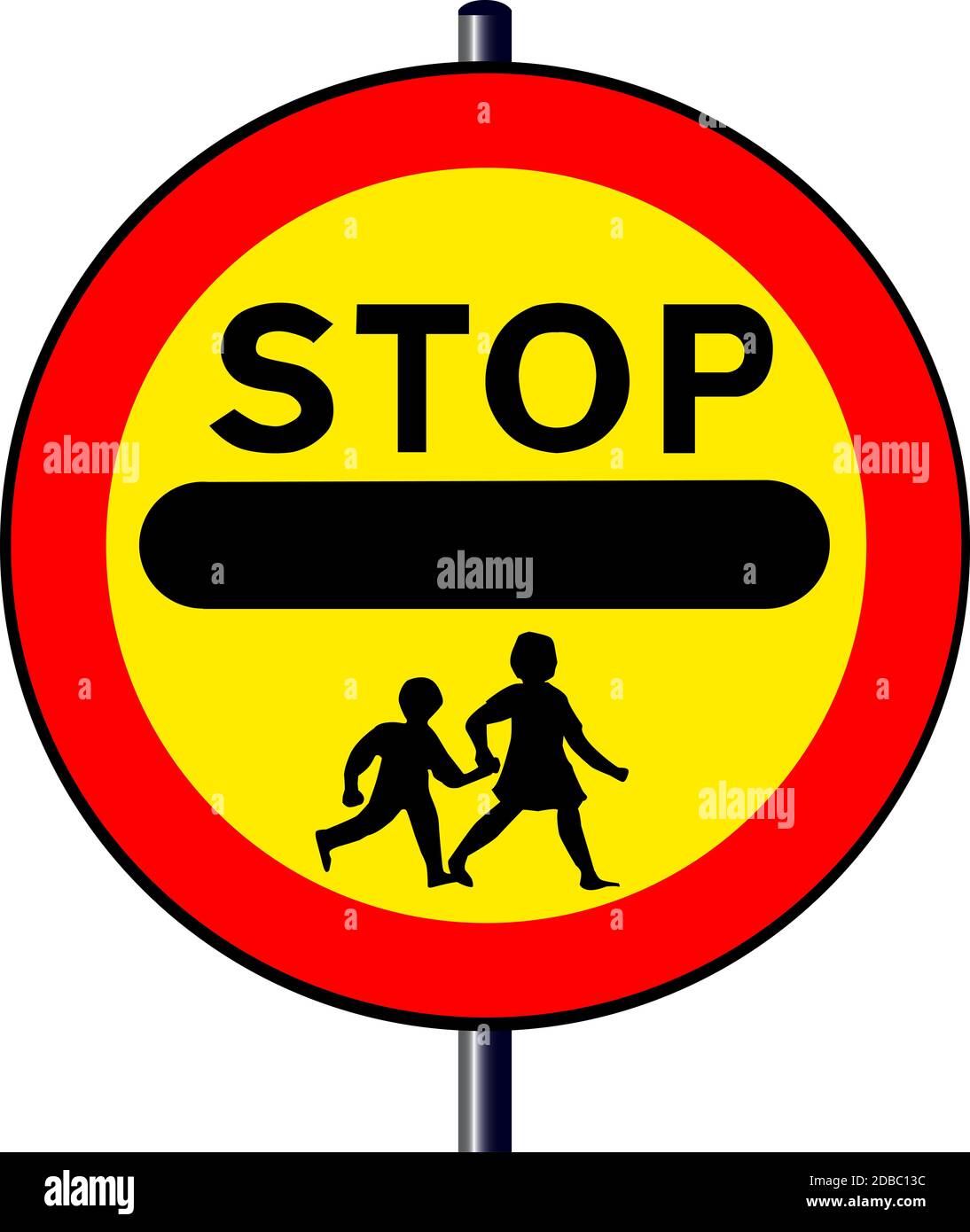 A large hand held 'Stop - Children' sign as used outside school ...