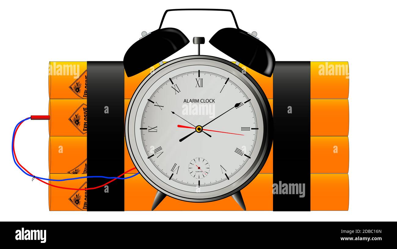 A traditional time bomb with alarm clock and high explosive Stock Photo ...