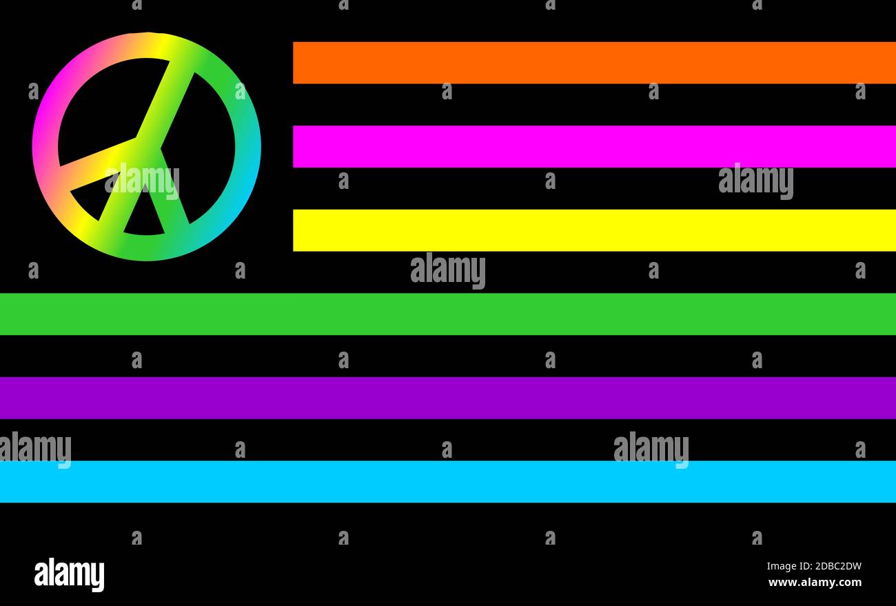 united states of america peace flag symbol illustration Stock Photo - Alamy