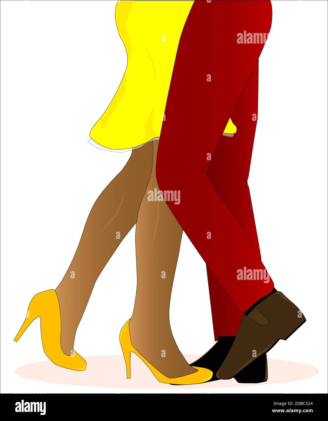A couple, legs only, dancing on a white background Stock Photo - Alamy