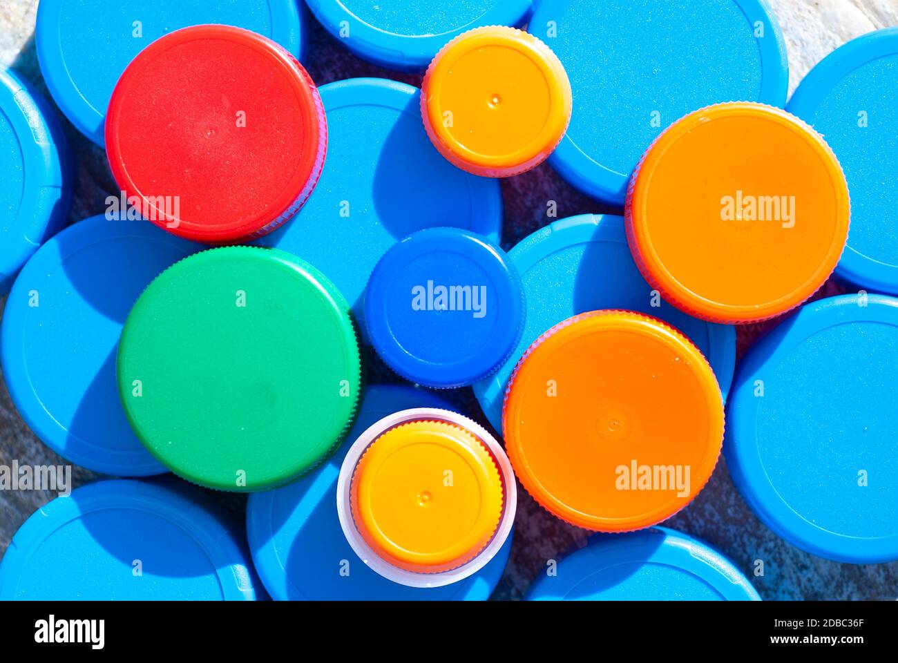Colored plastic caps Stock Photo - Alamy