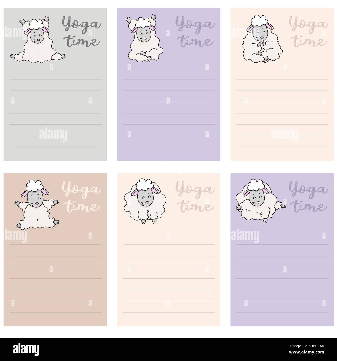 Yoga time. Cute planner templates. Notes and schedule, to-do list, note ...
