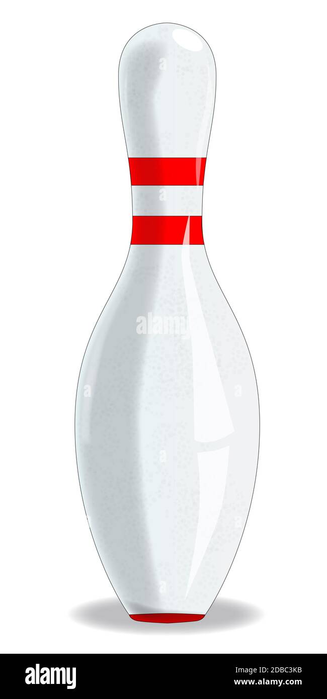 A single ten pin skittle isolated on white Stock Photo - Alamy