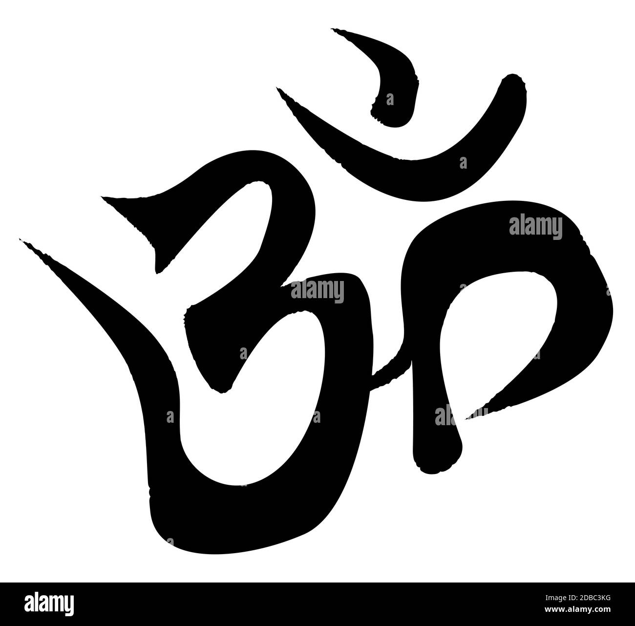 The Om sign or symbol in silhouette against a white background Stock ...
